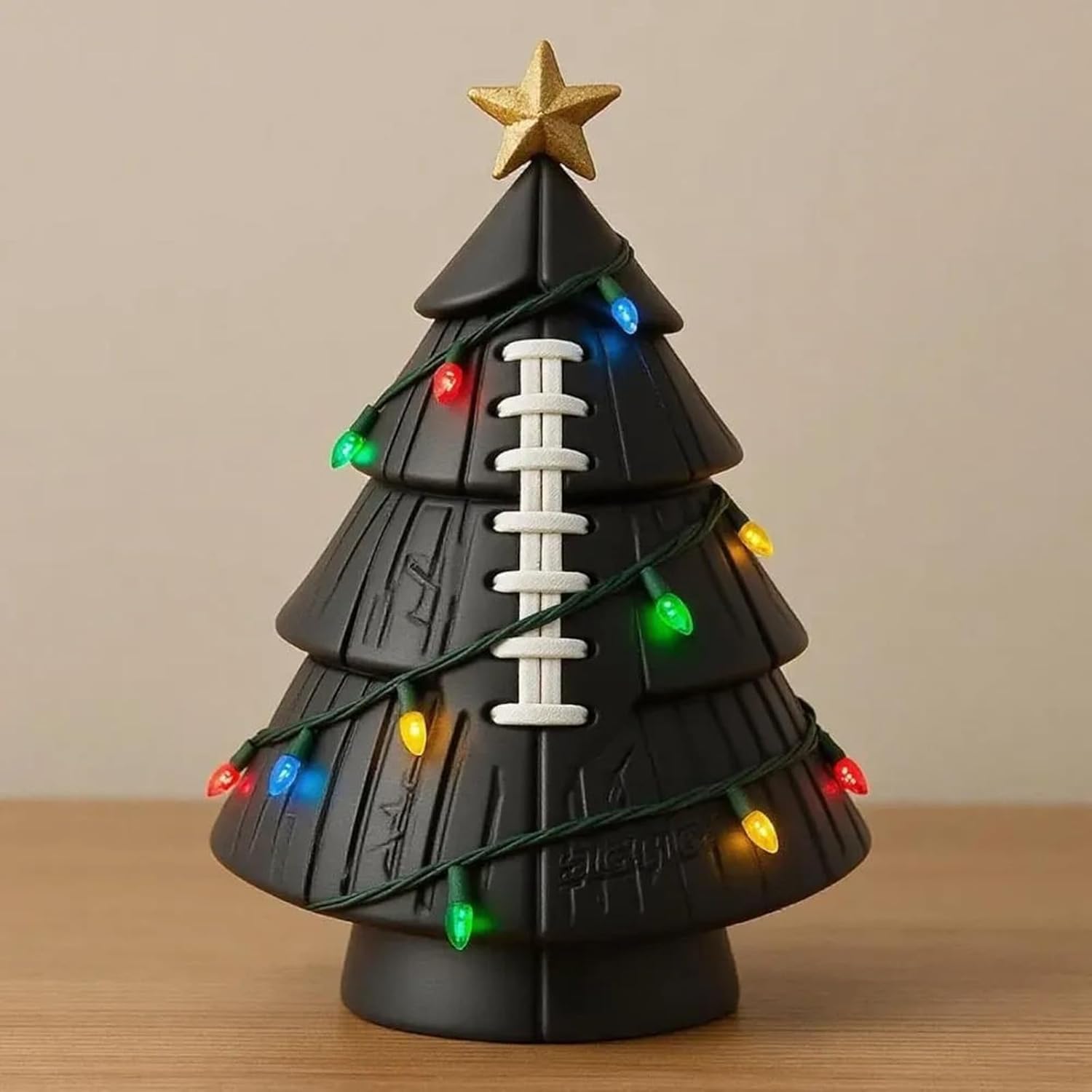 Amazon.com: Football Christmas Tree Decoration, Gold Star Topper ...