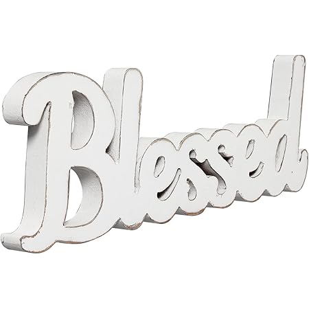 Amazon.com: Blessed Letter Table Sign Blessed Standing Letter Table ...