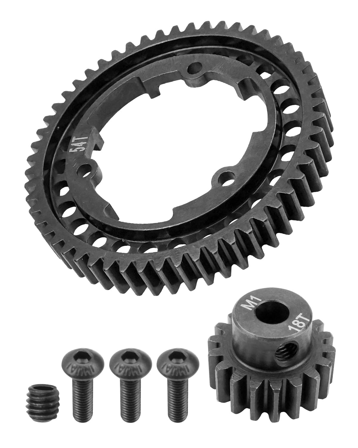 Amazon.com: 54T Spur Gear 1 Mod＆18T Motor Pinion Gear Fit for Traxxas 1 ...