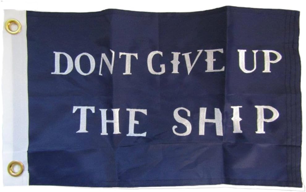 Amazon.com: AES 12x18 Embroidered Commodore Perry Don't Give Up Ship ...