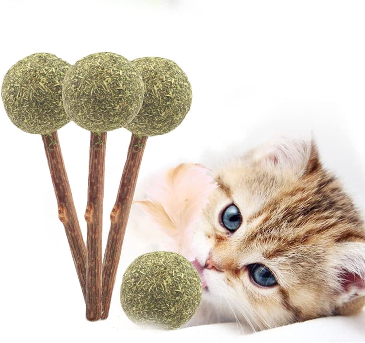 3Pcs/Pack Catnip Ball Silvervine Sticks for Cats, Organic Catnip Sticks ...