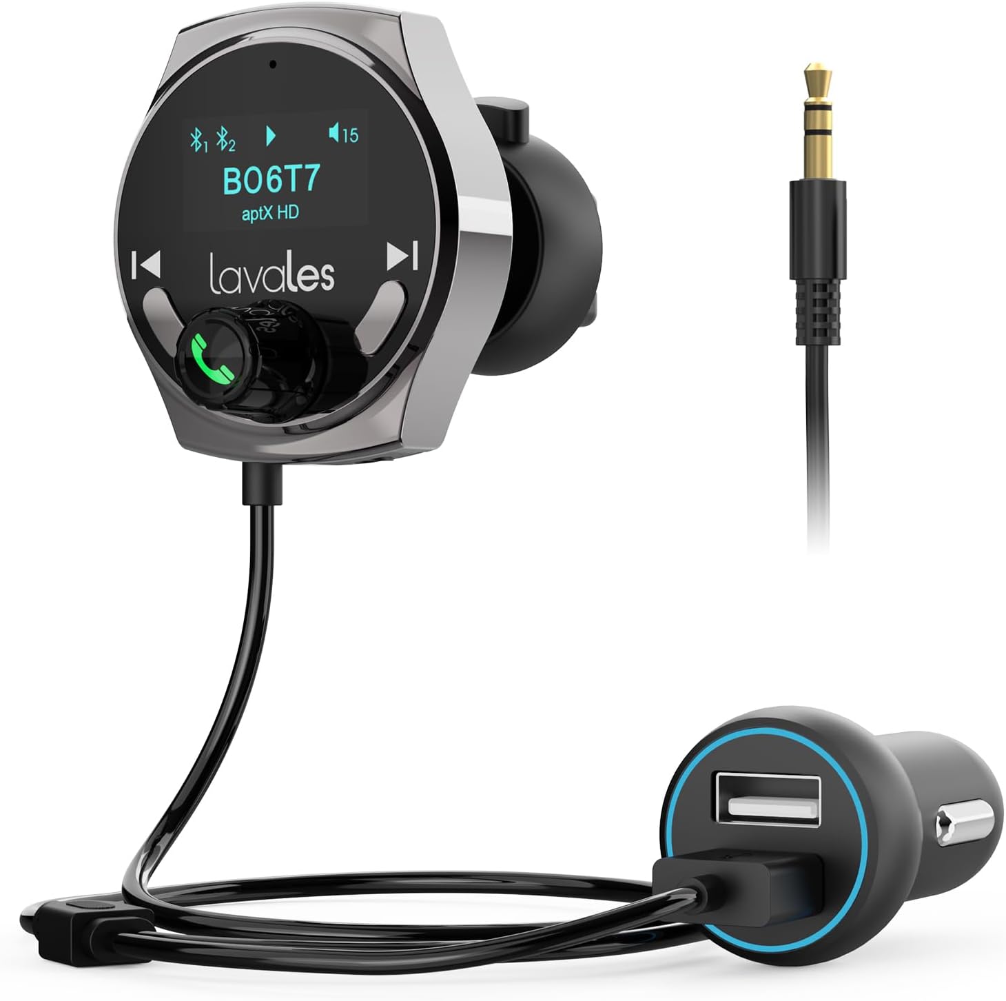 Amazon.com: Lavales Car Bluetooth Aux Receiver, [ Enhanced Mic & LED ...