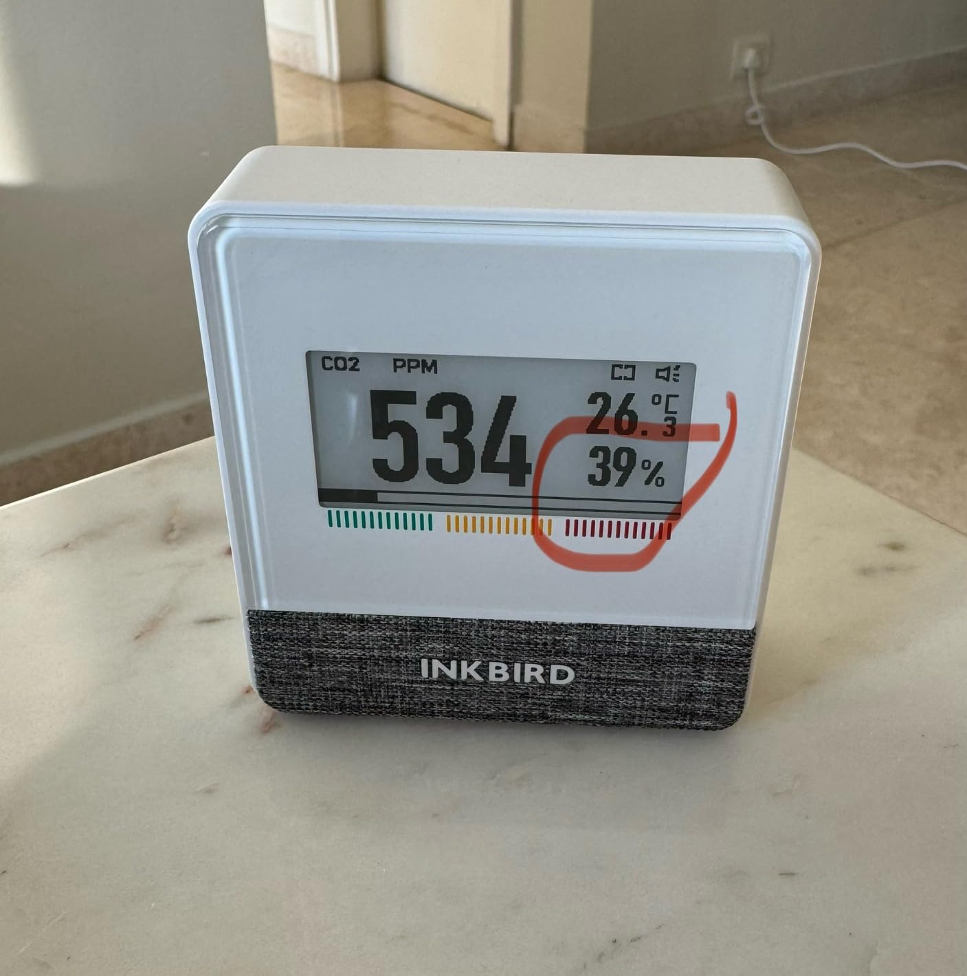 INKBIRD IAM-T1 Smart Indoor Air Quality Monitor Electronic Ink Display ...