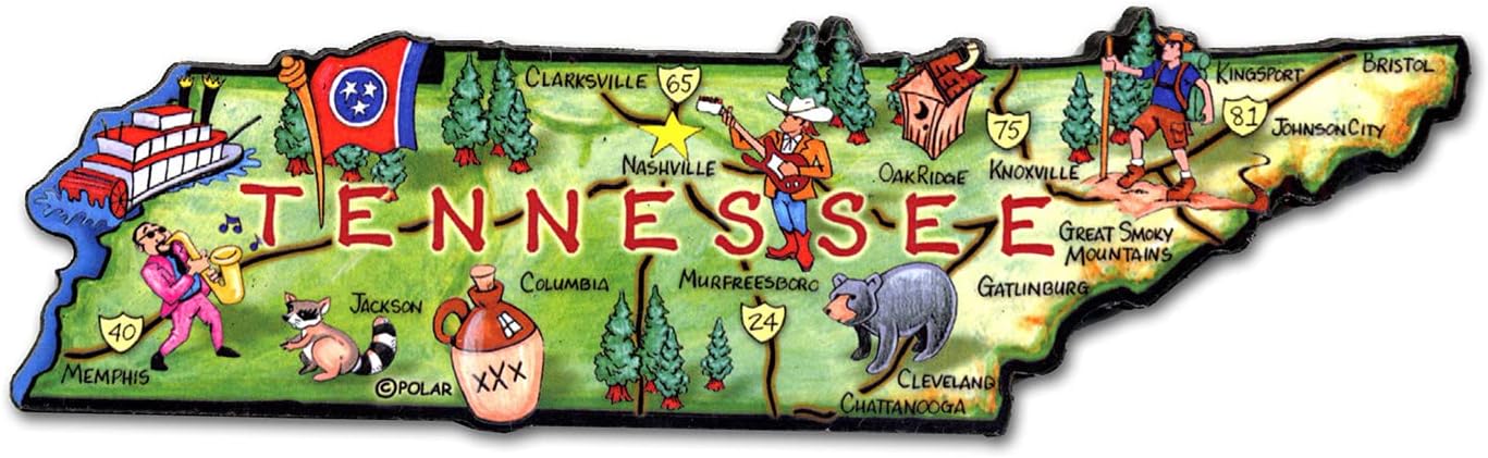 Amazon.com: Tennessee Artwood State Magnet Collectible Souvenirs and ...