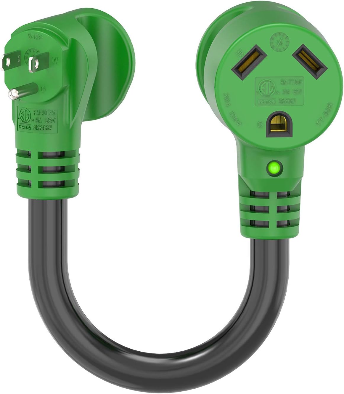 Amazon.com: RV Camper Cord Adapter 15A Male to 30A Female 12inch Power ...