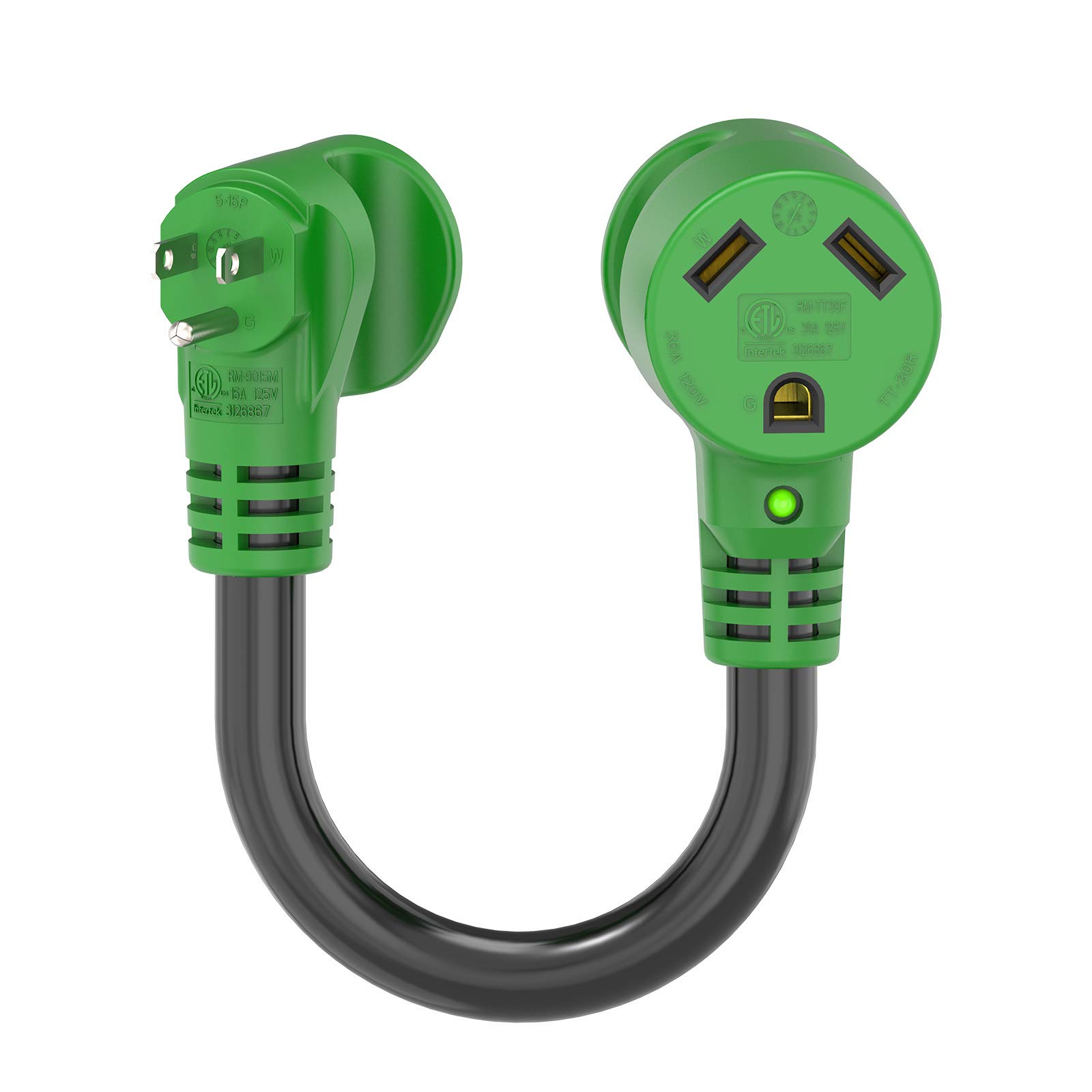 Amazon.com: RVMATE 30 Amp to 15 Amp RV Adapter Cord, ETL Listed 30 Amp ...