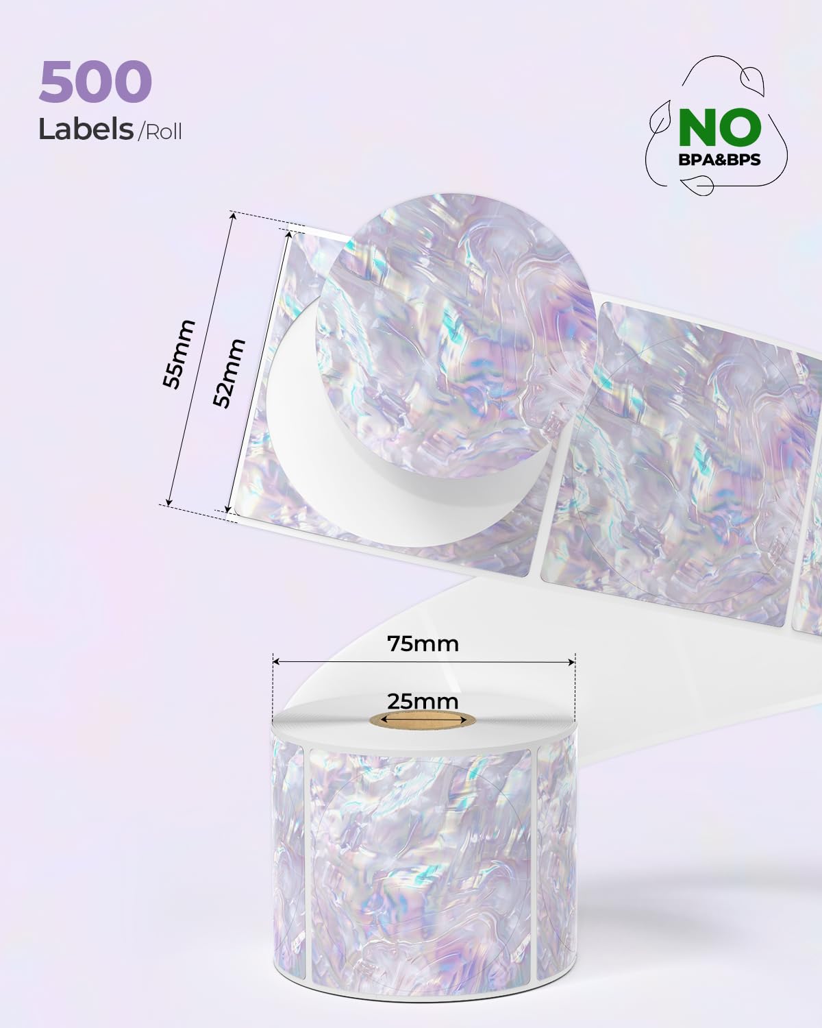 Snapklik.com : MUNBYN 2 Inch Round Shell Texture Thermal Labels, Direct ...