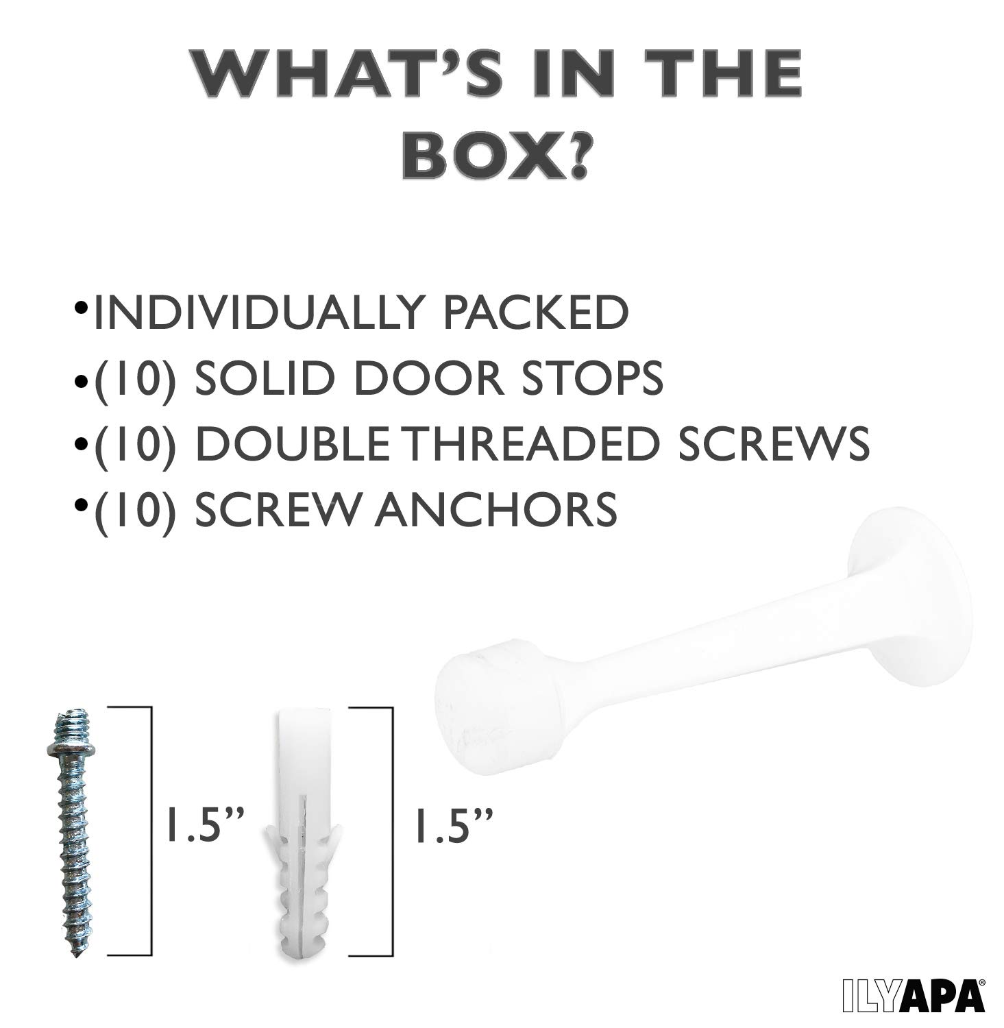 Snapklik.com : Ilyapa Solid Door Stops - 10 Pack 2 Inch Heavy Duty ...