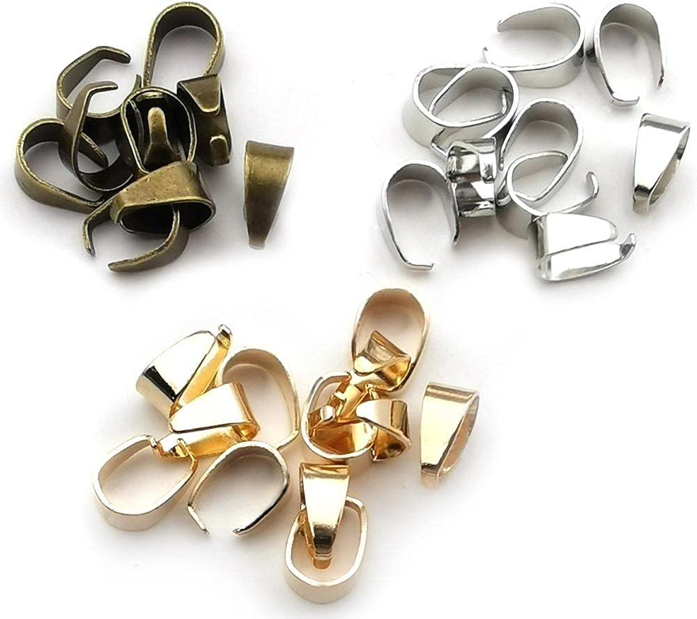 Amazon.com: 300pcs Mixed 3 Colors Metal Pinch Clip Clasp Bail Finish ...