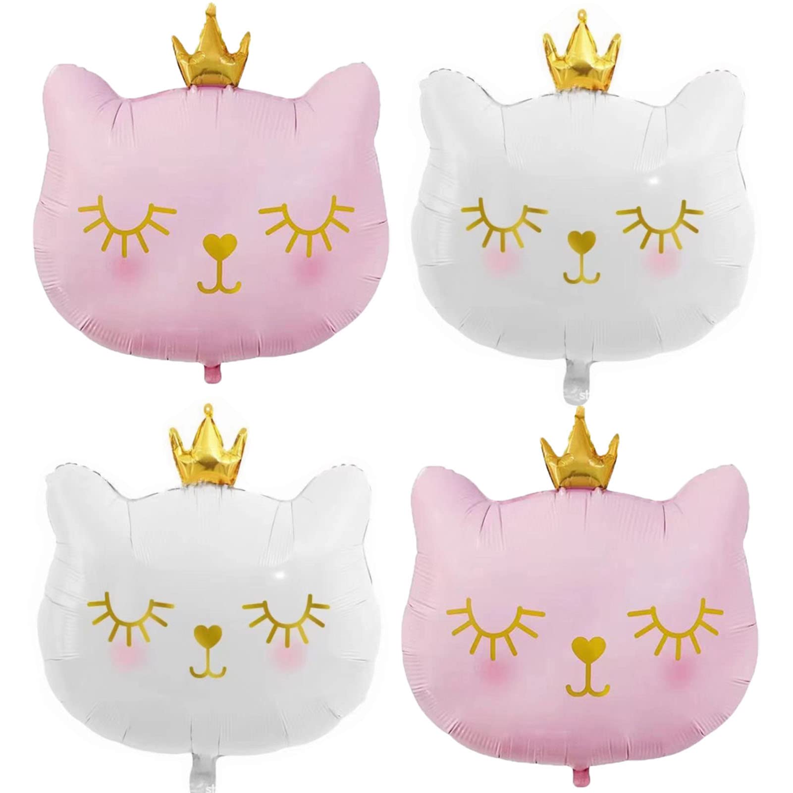 Amazon.com: 4 Pack Cat Balloons Cat Birthday Party Supplies Kitten ...