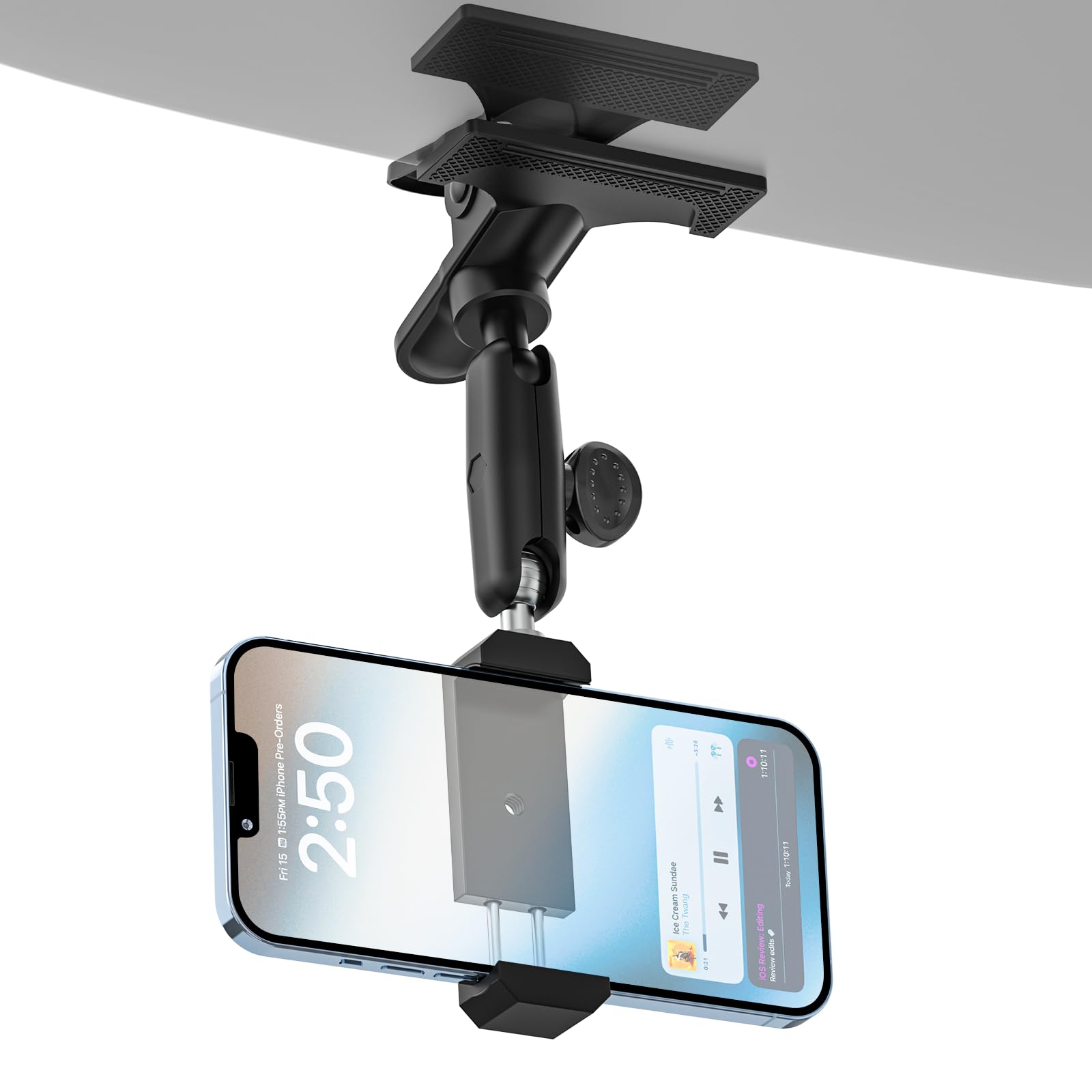 Amazon.com: Metal Car Sun Visor Phone Holder for iPhone 16 15 14 13 12 ...