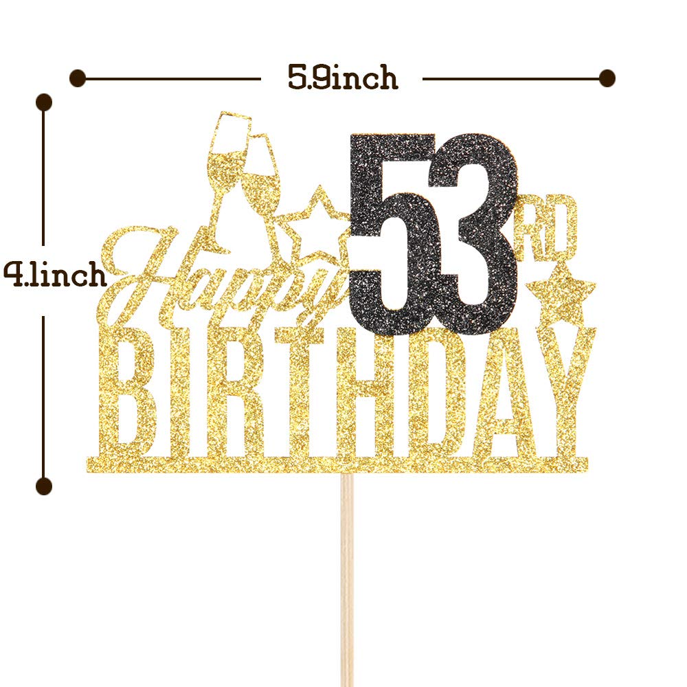 Snapklik.com : Happy 53rd Birthday Cake Topper - Fifty Three-year-old ...