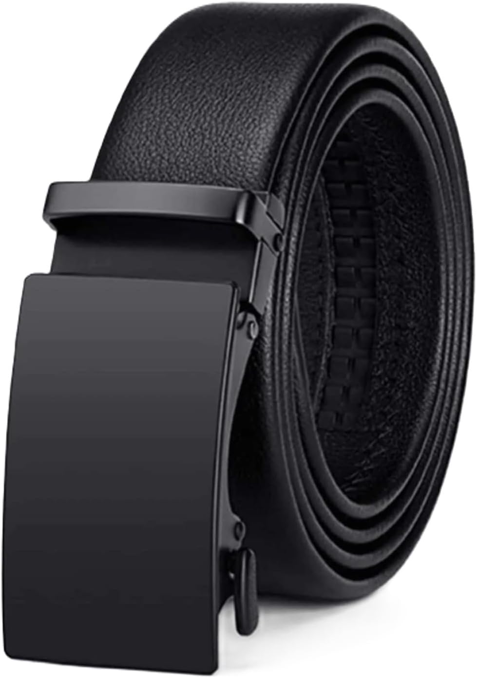 Men's Genuine Leather Ratchet Belt, Adjustable Click Slide Buckle, Trim ...