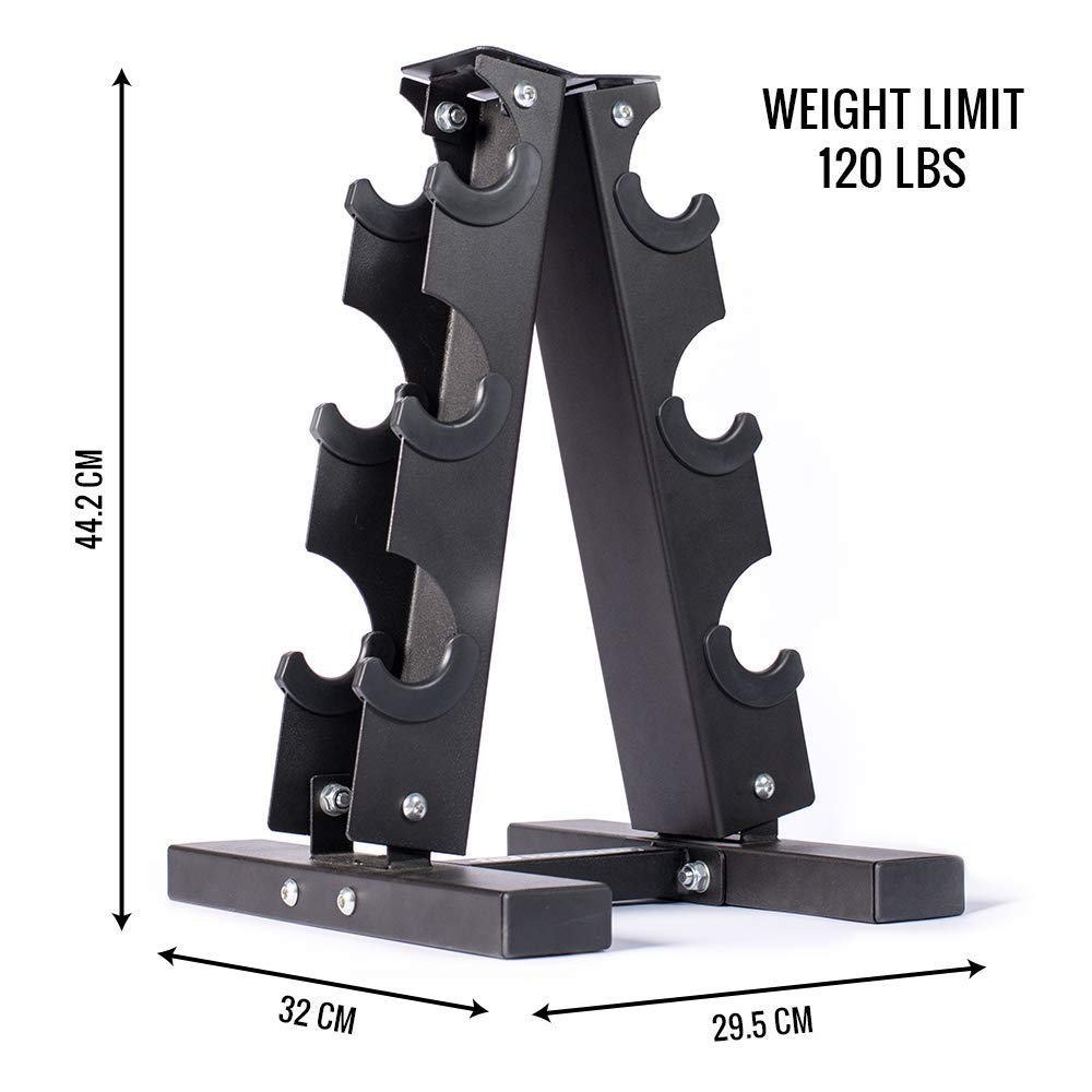 Fitness Alley Steel Dumbbell Rack - 3 Tier Weight Holder & 3 Tier ...