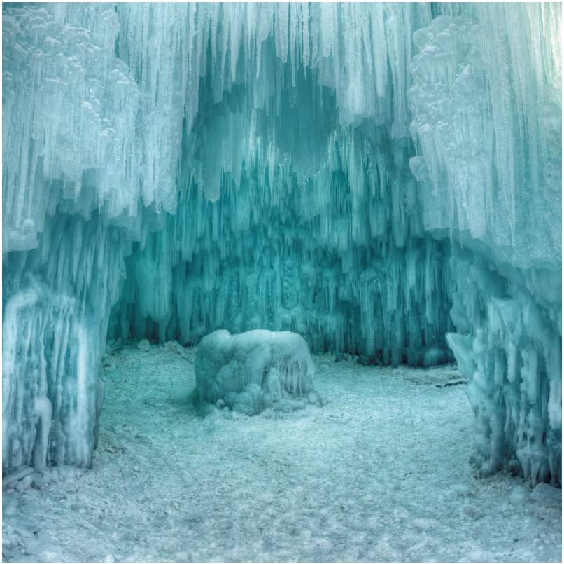 Amazon.com : Leyiyi 8x8ft Glacier Backdrop Ice Cave Icicle Snow ...