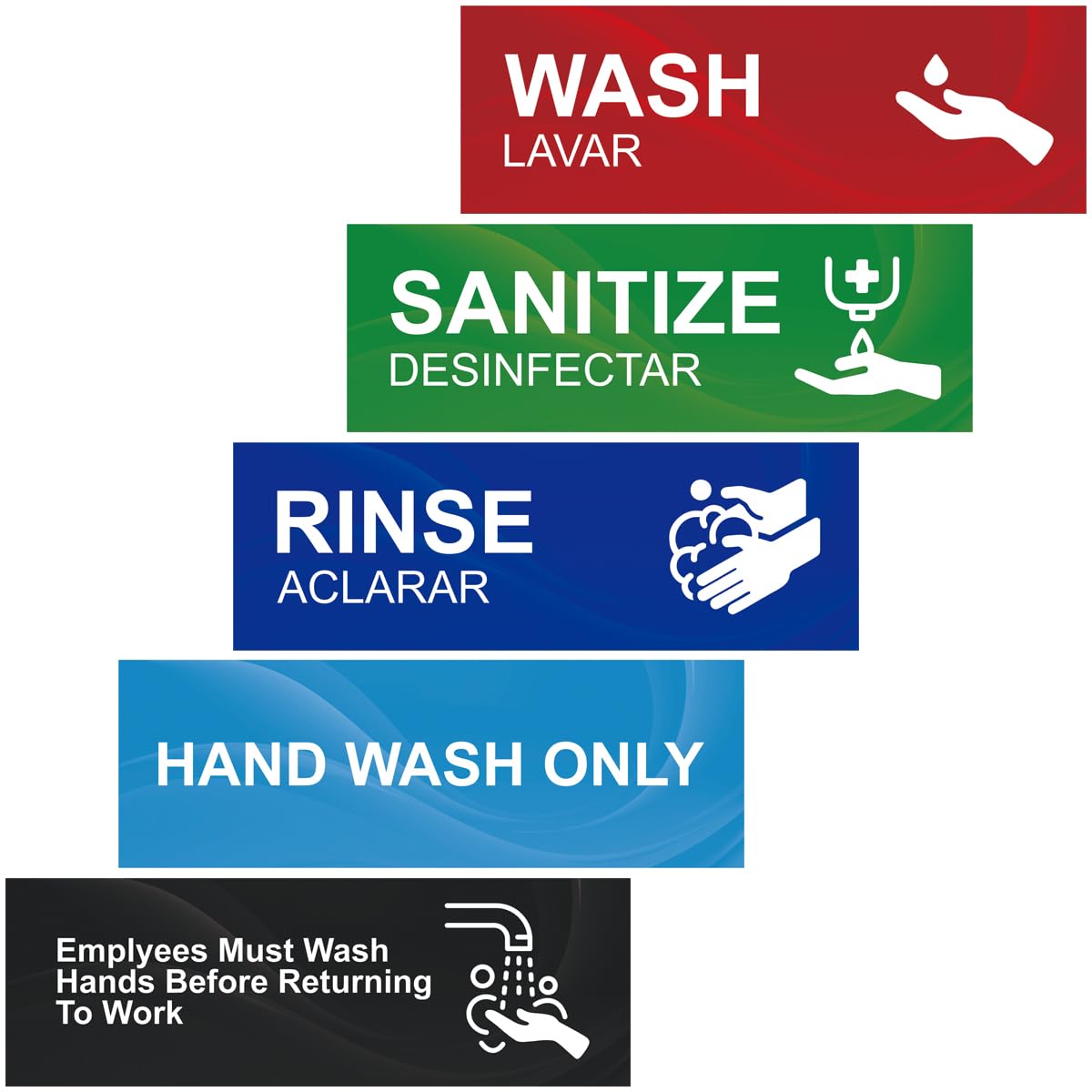 Buy Magicfour Wash Rinse Sanitize Sink Labels, 4 Pack 3 Compartment ...
