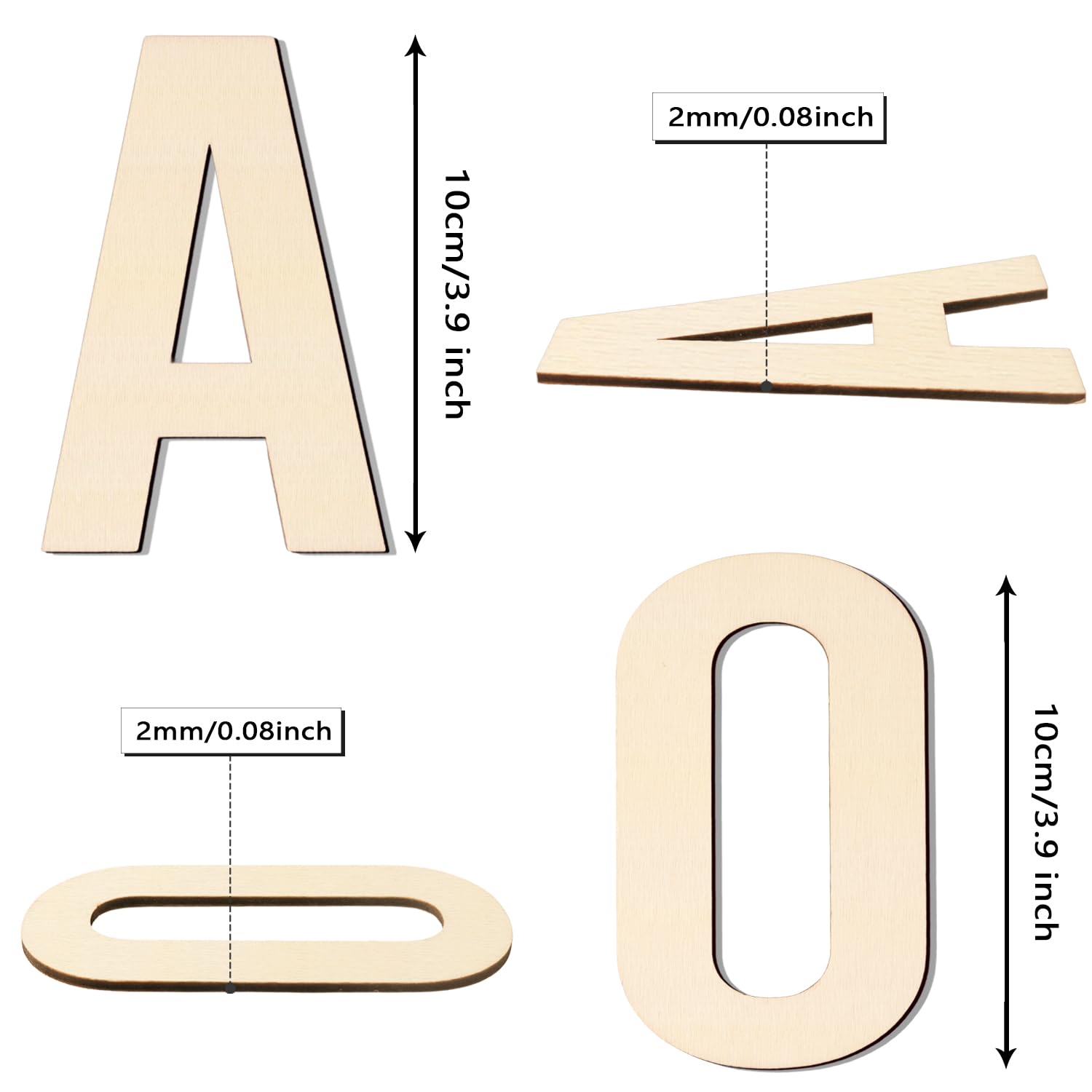 Snapklik.com : 108 Pcs Wooden Letters 4 Inch For Crafts, Small Wood ...