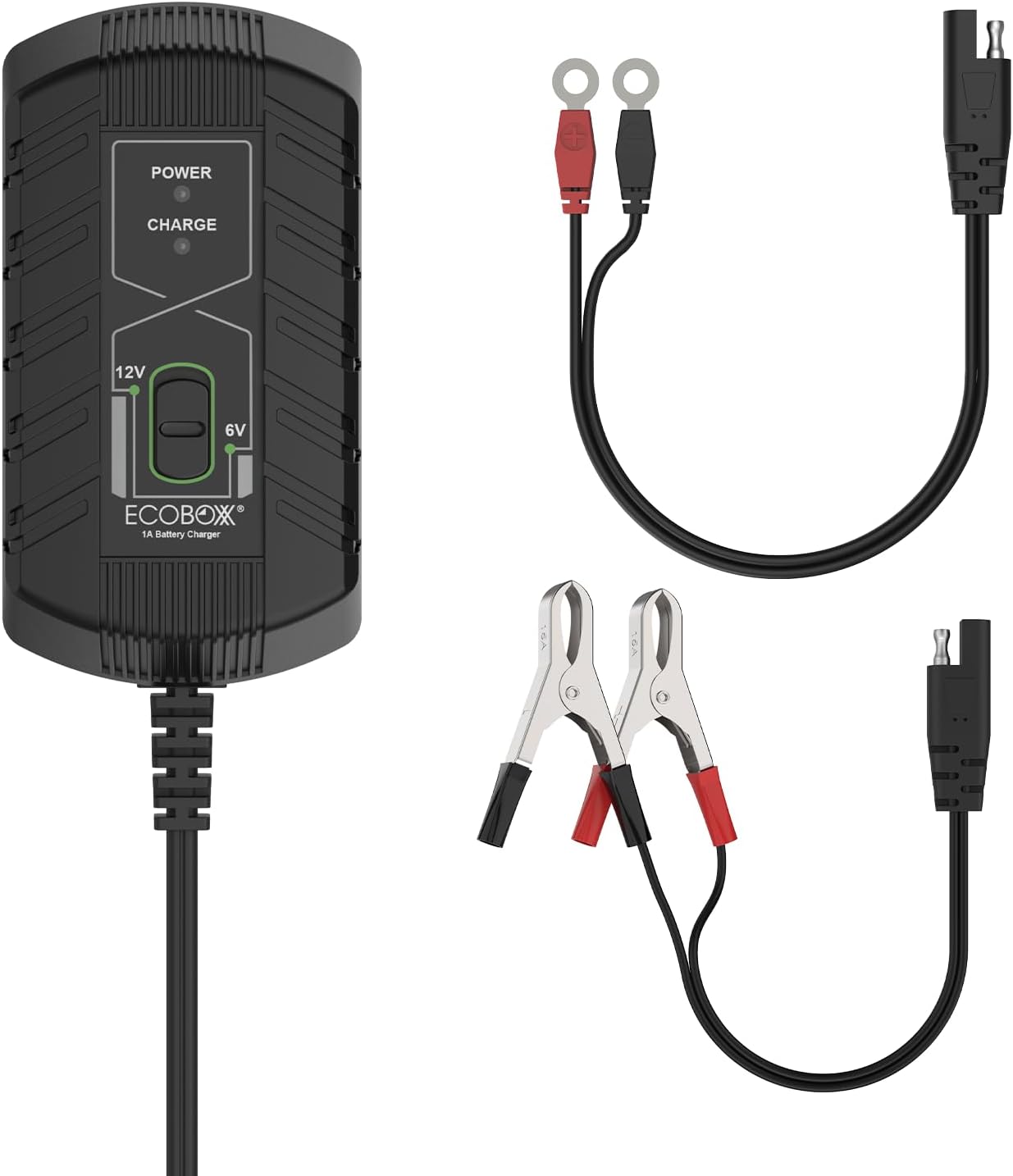 Amazon.com: Infinity 1A Battery Charger, 6V / 12V, 3 Stage Charging ...