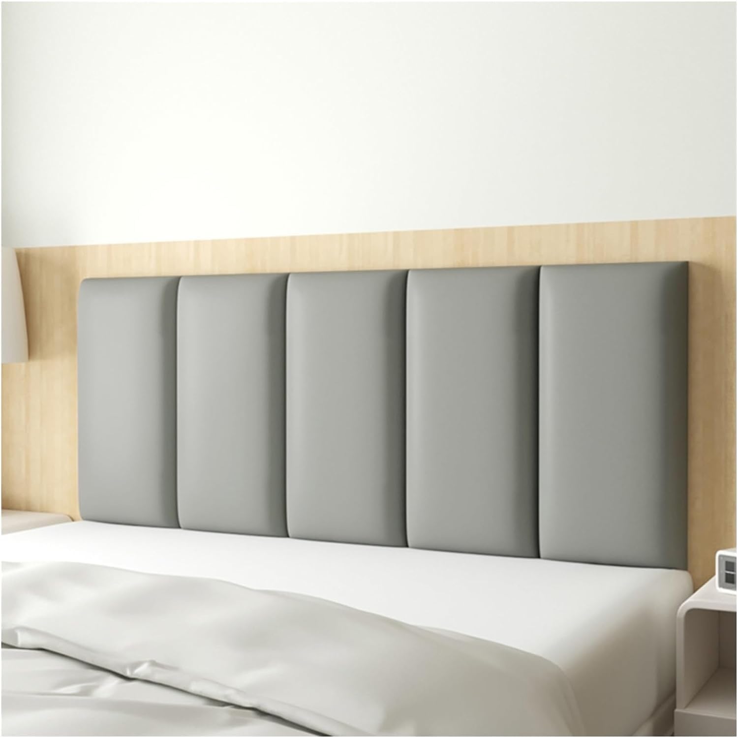 Peel And Stick Headboard 3D Anti-Collision Wall Padding For Kids, White ...
