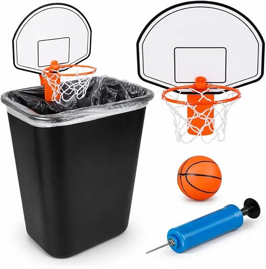 Amazon.com: ArtCreativity Mini Basketball Hoop Trash Can Set, Includes ...