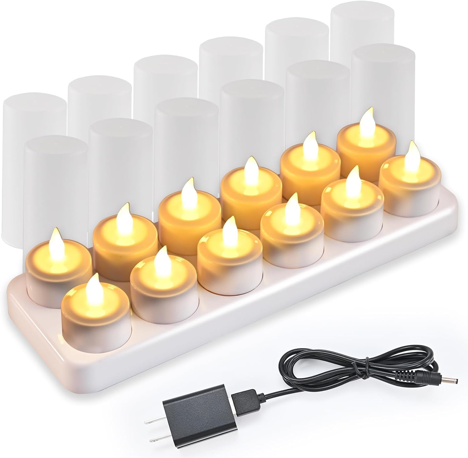 Amazon.com: PHTOPHL Rechargeable LED Flameless Candles,Rechargeable Tea ...