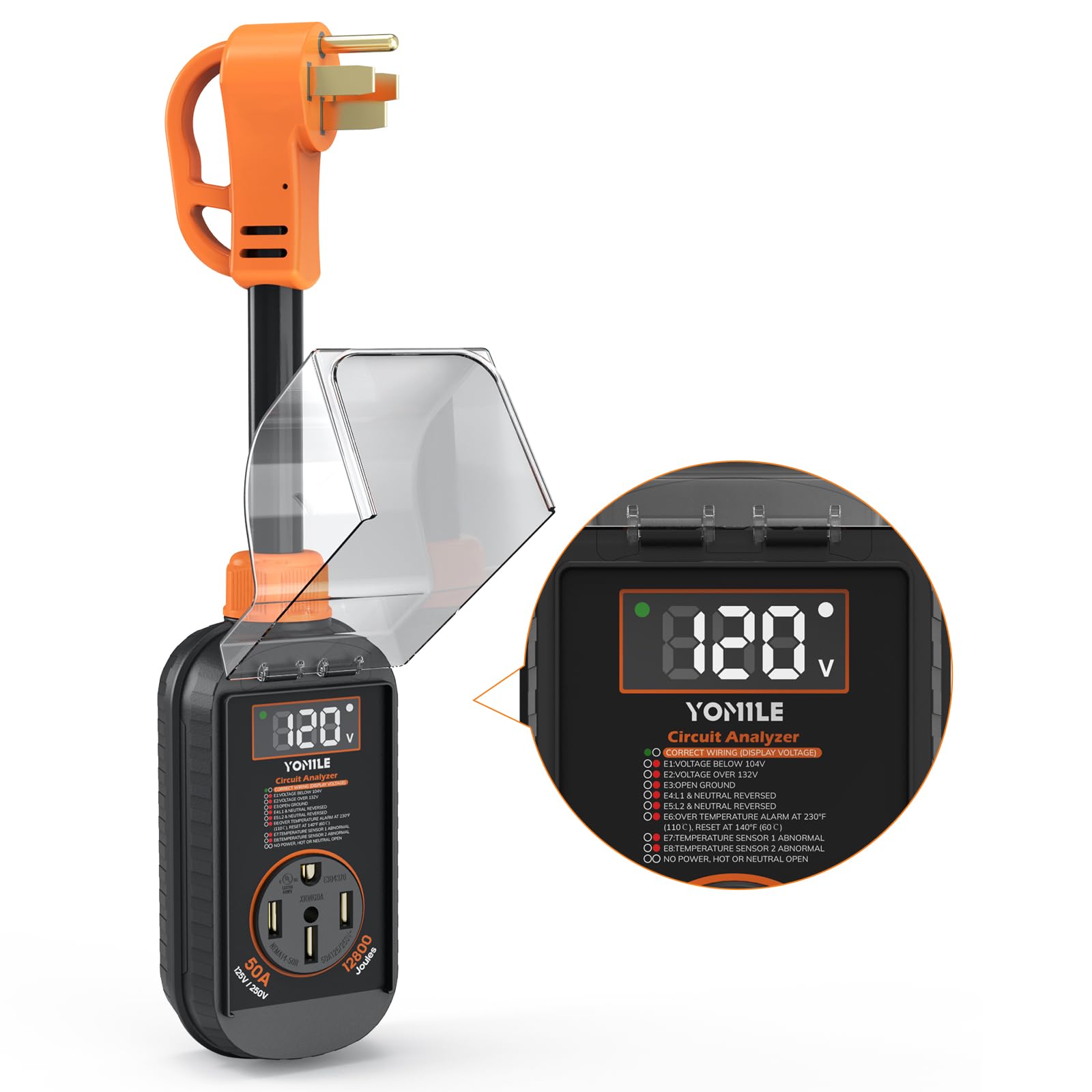 Snapklik.com : RV Surge Protector, 50 Amp 12800 Joules RV Circuit ...