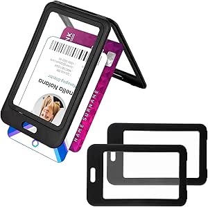 Bewudy Pack of 3 ID Sleeves, Card Sleeves, Double-Sided Transparent ...