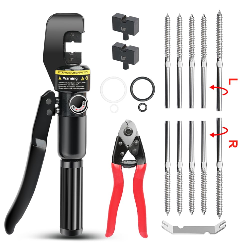 40 Pack Left & Right Handed Thread Screw & Hydraulic Crimping Tool ...