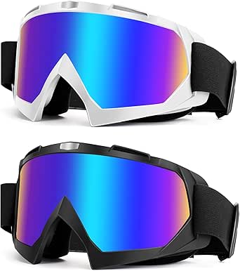 Amazon.com: MUJG Motorcycle Goggles, Dirt Bike Goggles 2 Pack ATV ...
