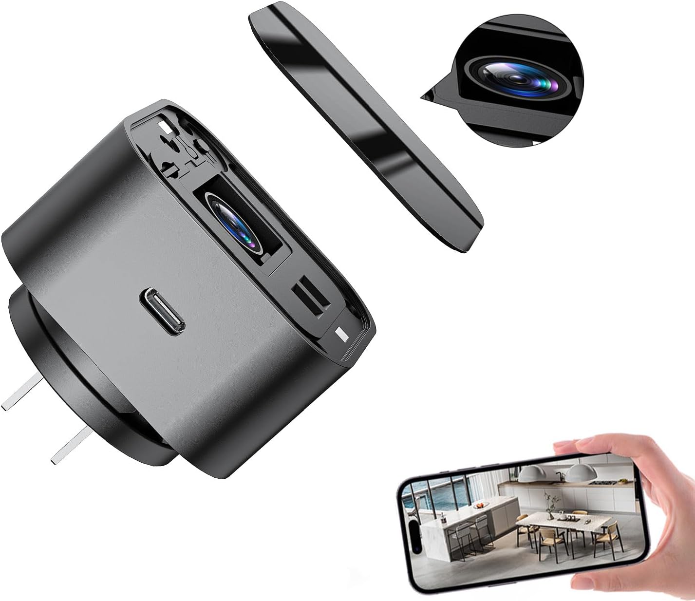 Amazon.com: LIZVIE USB-C Cameras Charger 170° Wide Angle Charger Camera ...