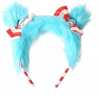 Amazon.com: HIPIHOM Thing 1 and Thing 2 Headband Blue Fuzzy Hairband ...