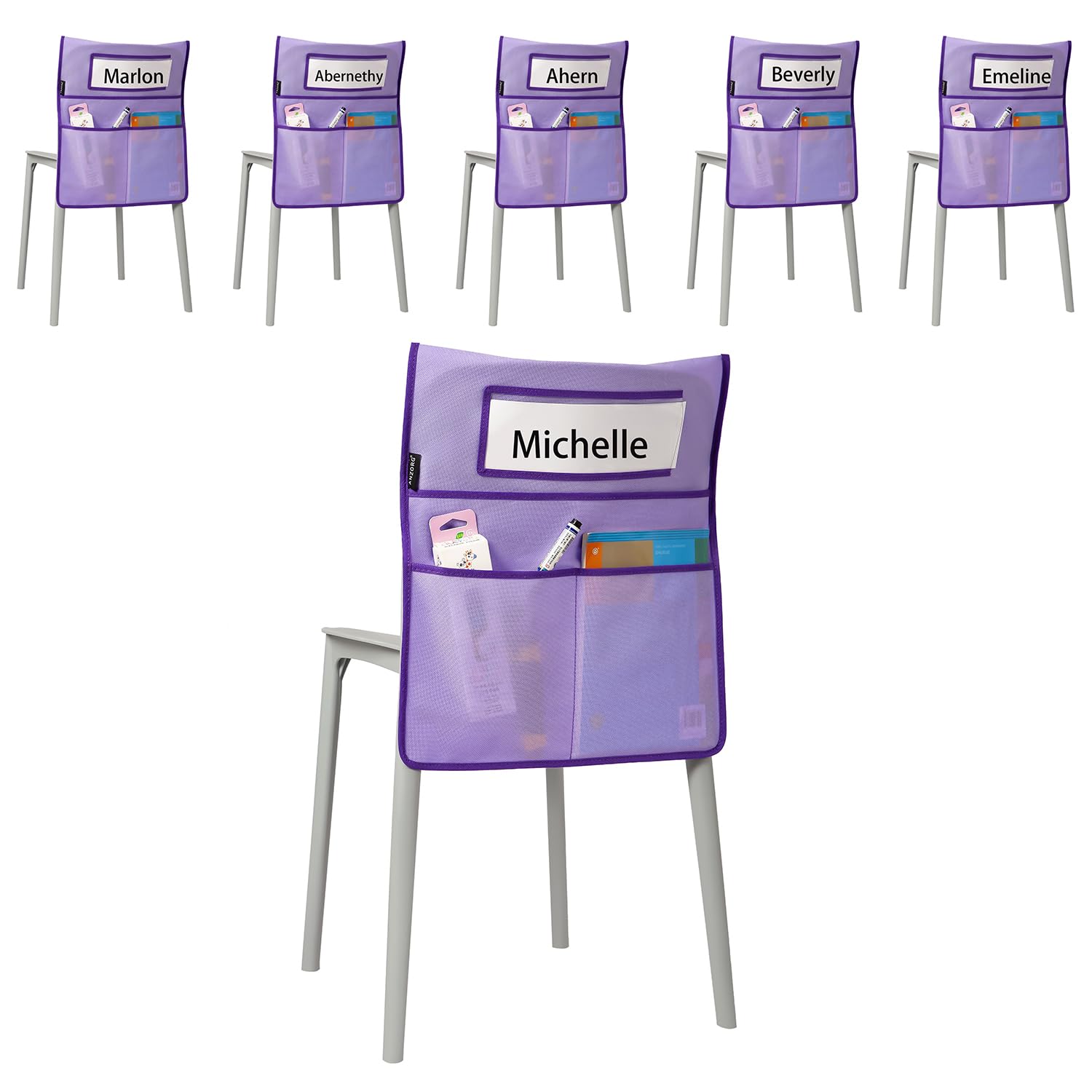 Amazon.com: ANZORG Chairback Buddy Pocket Chart Back of Chair Organizer ...