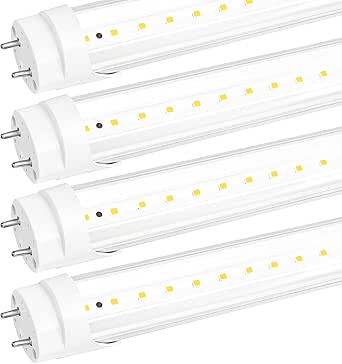 Airseafar T8 LED 2FT Type B Light Bulbs, 10W (24W Equivalent), 5000K ...