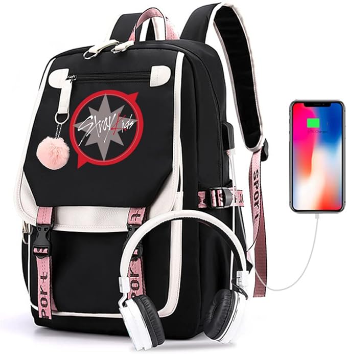 Stray Kids School Backpack Merchandise, Features USB and Audio Cable ...