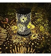 BVGY Solar Outdoor Lanterns Garden Decor Hanging Lights,Metal Butterfly ...