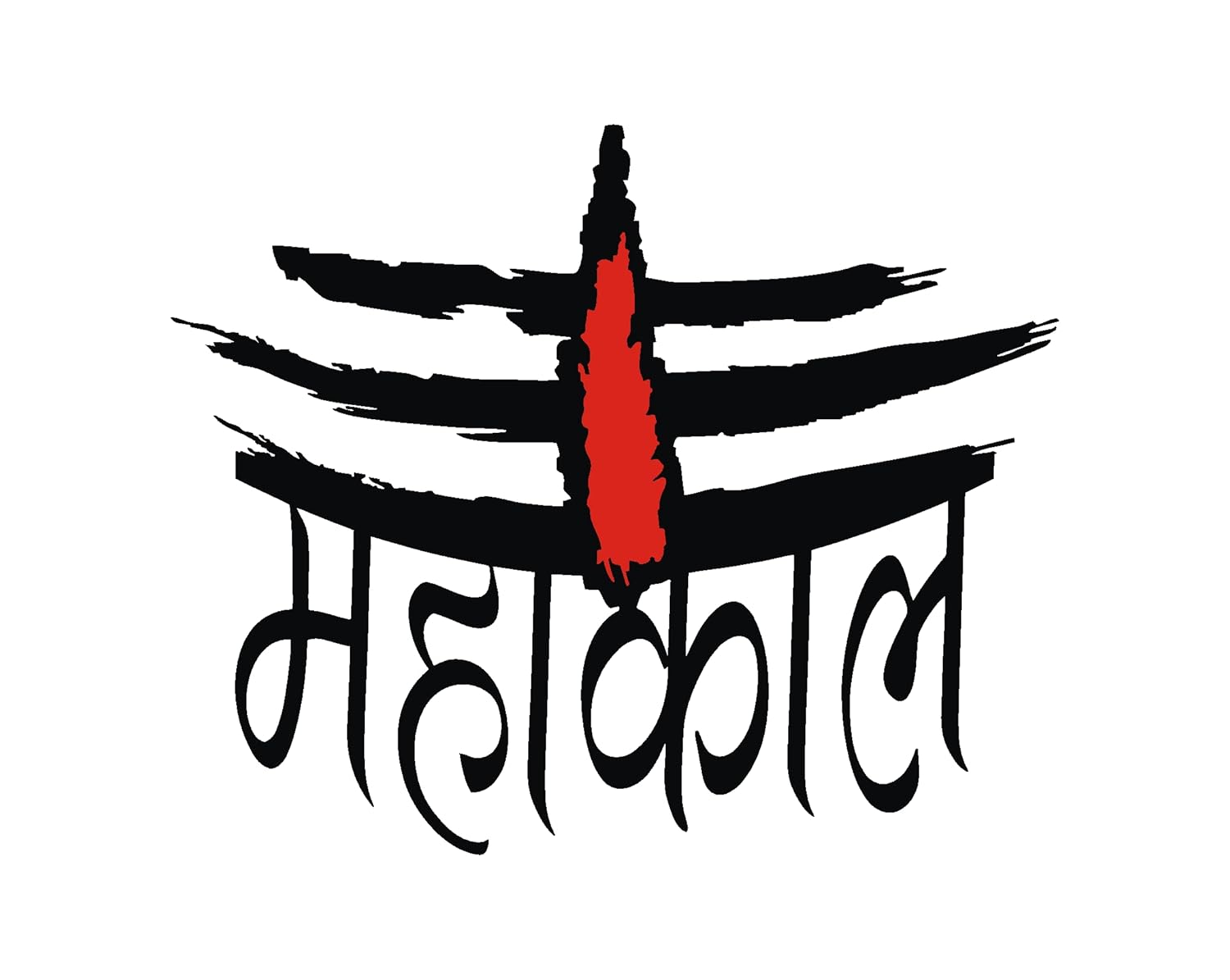 Ink Design Mahakaal Shiva Strips Logo Car and Bike Stickers Red Radium ...