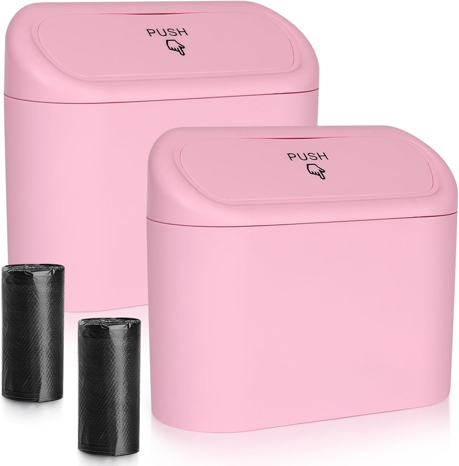 Amazon.com: Accmor Car Trash Can with Lid, 2 Pack Pink Mini Vehicle ...