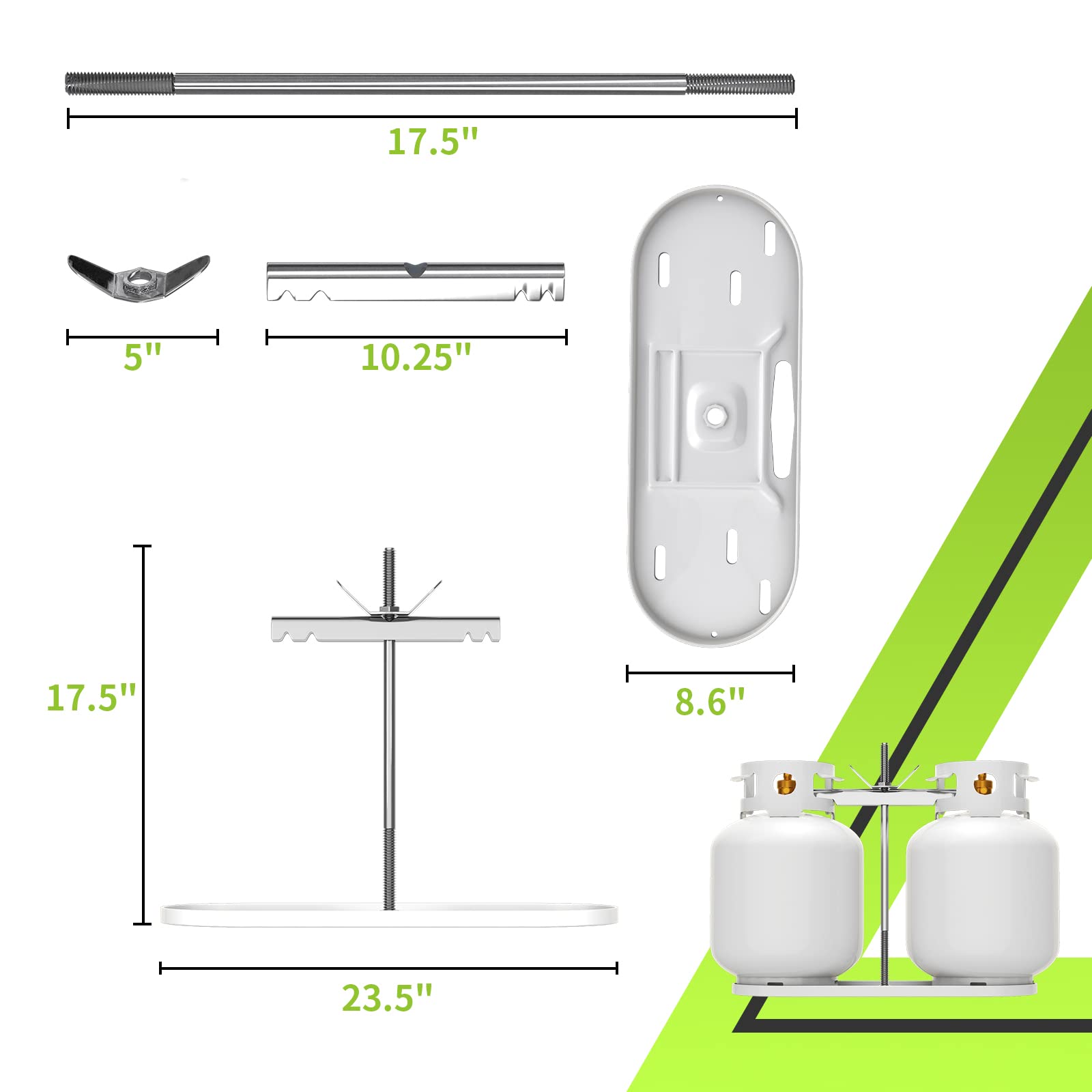 Snapklik.com : RVMATE RV Dual Propane Tank Mounting Rack For 20 Lbs Tanks
