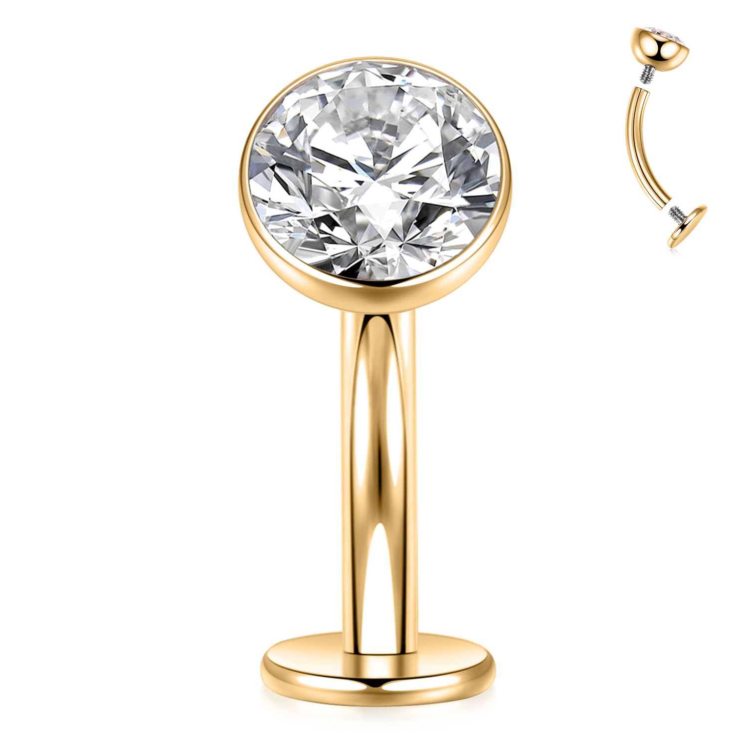 Snapklik.com : Titanium Belly Button Ring Disc Bottom Belly Button ...