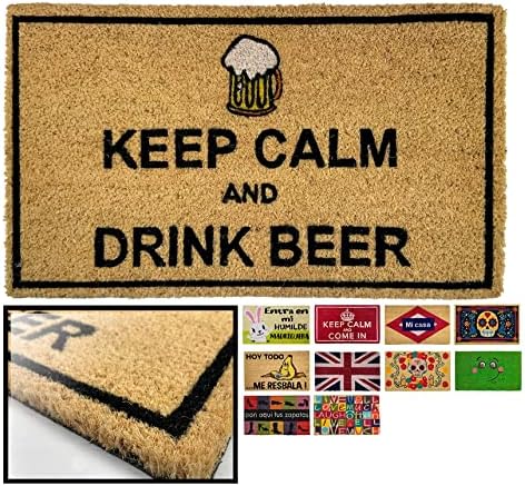 LucaHome – Original and Fun Natural Coconut Door Mat – Keep Calm Beer ...
