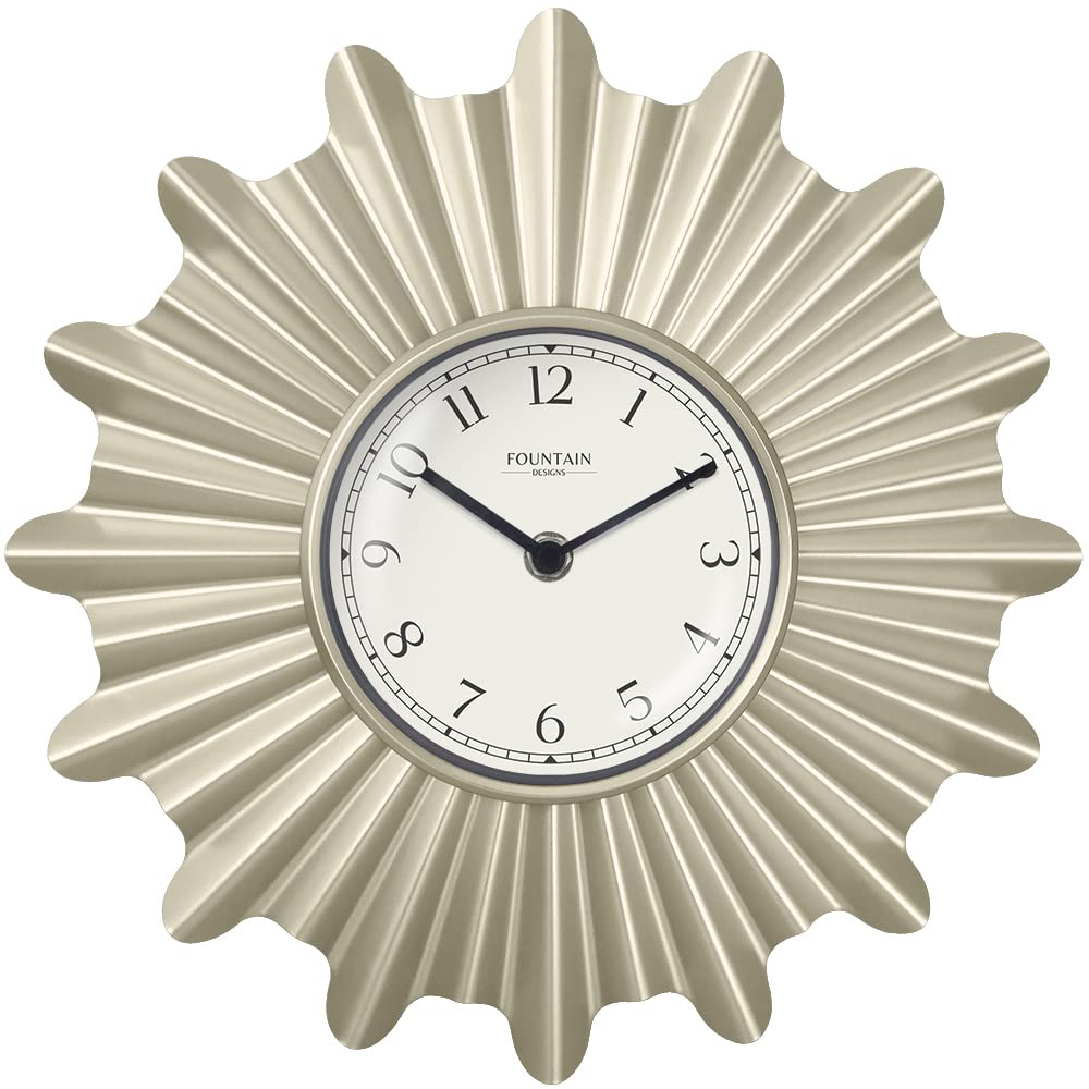 Amazon.com: FOUNTAIN DESIGNS 12" Starburst Wall Clock, Silent no ...
