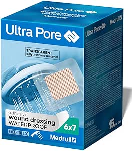 Medrull Transparent Waterproof Wound Dressings 6x7 cm 75 Pieces Self-Adhesive Bandage Tape for ...