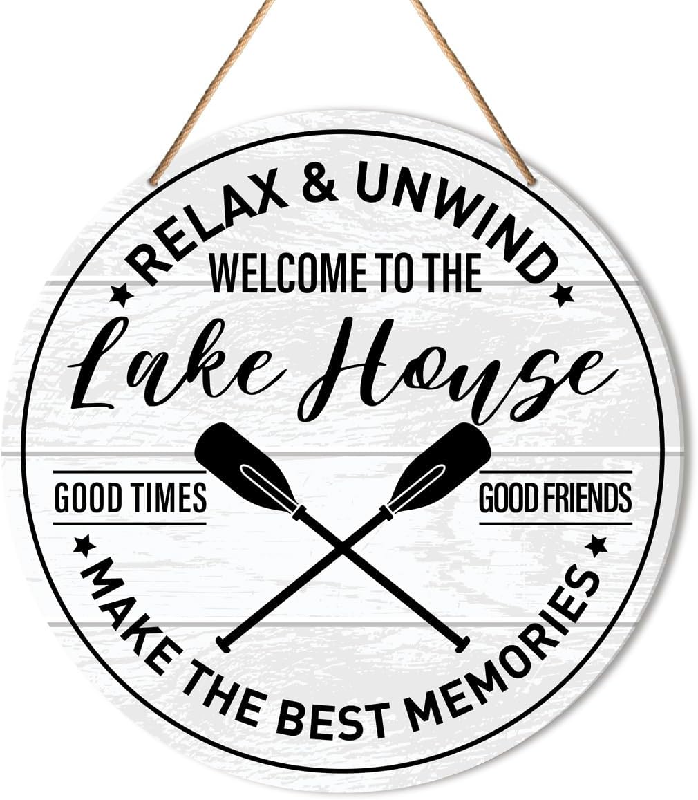 Amazon.com: Lake House Welcome Sign Front Door Decor, Summer Welcome ...