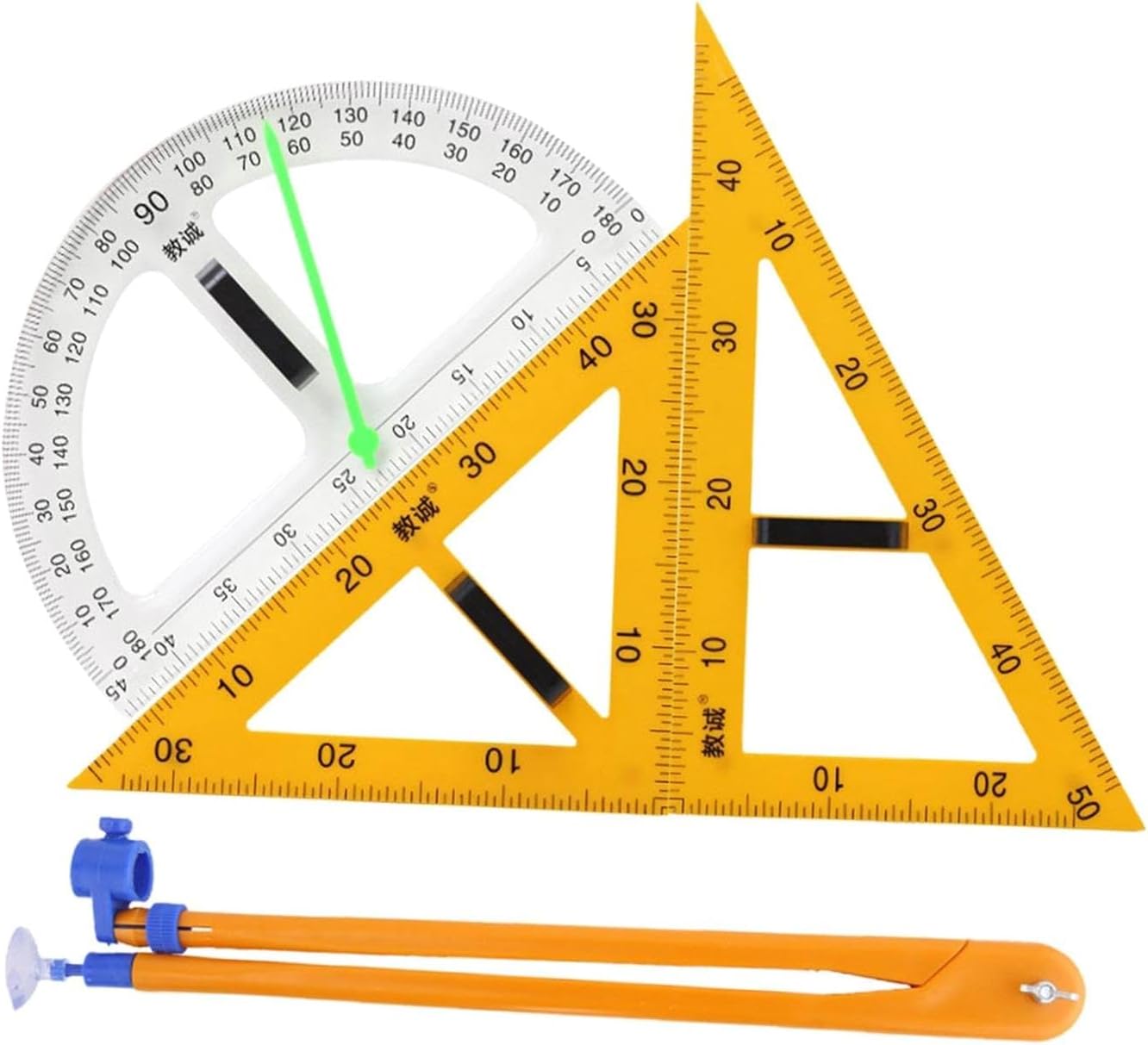 Premium 4X Large Math Geometry Rulers Set with Protractor | Teaching ...