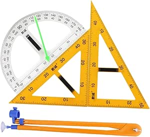Premium 4X Large Math Geometry Rulers Set with Protractor | Teaching ...