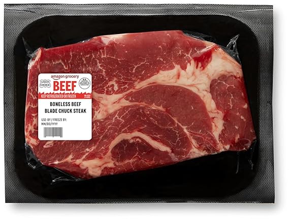 Amazon.com: Amazon Grocery, Beef Blade Chuck Steak, Boneless, USDA ...