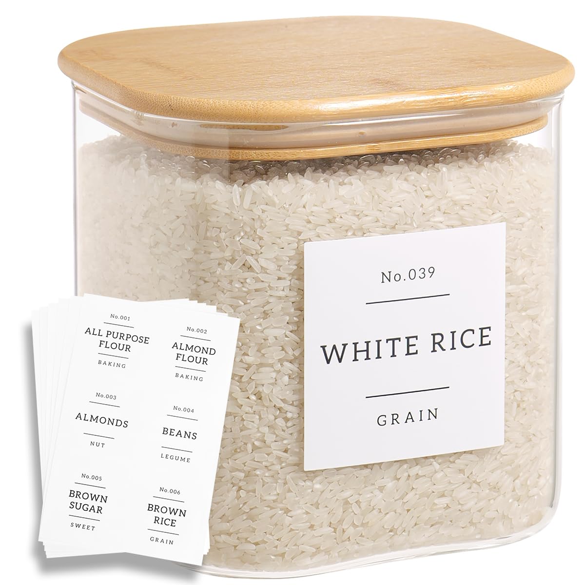 Amazon.com: HHMJSM Large Glass Flour and Sugar Containers with 42 ...