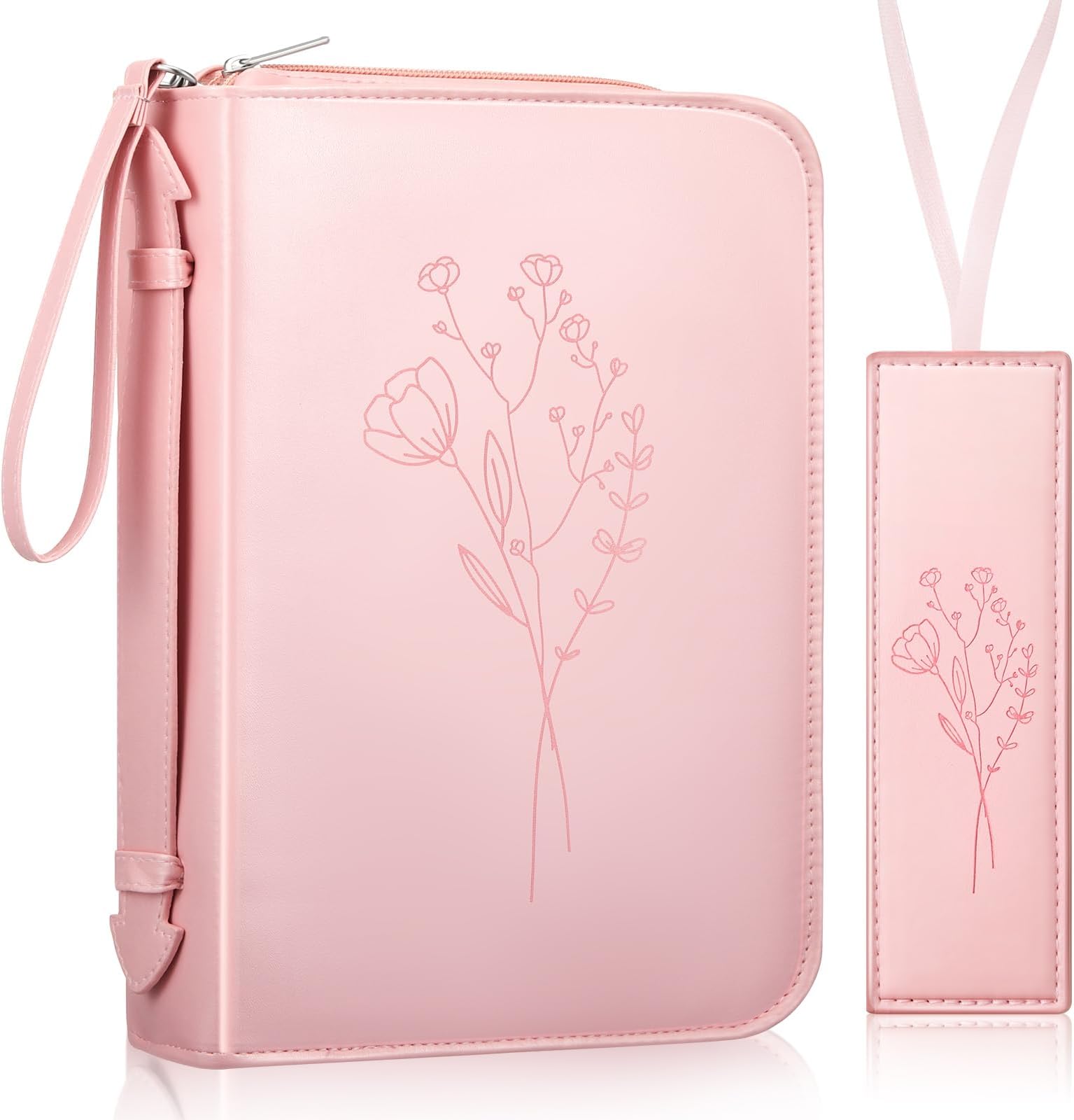Amazon.com: Dunzoom Pink Bible Cover 10.5 x 7.6 x 2.1 in PU Leather ...