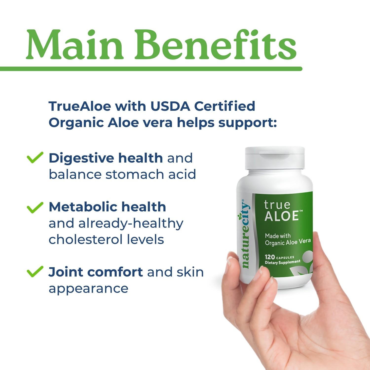 NatureCity True-Aloe 80.000mg Gel de Aloe Vera Orgânico em Cápsulas ...