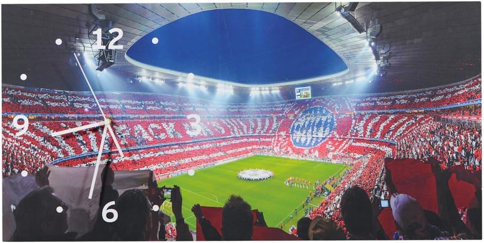FC Bayern München Wanduhr mit Darstellung der Allianz Arena : Amazon.de ...